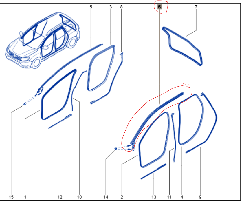 Goma lado superior izquierdo Dacia Duster II 769231631R – MLBMOTOR